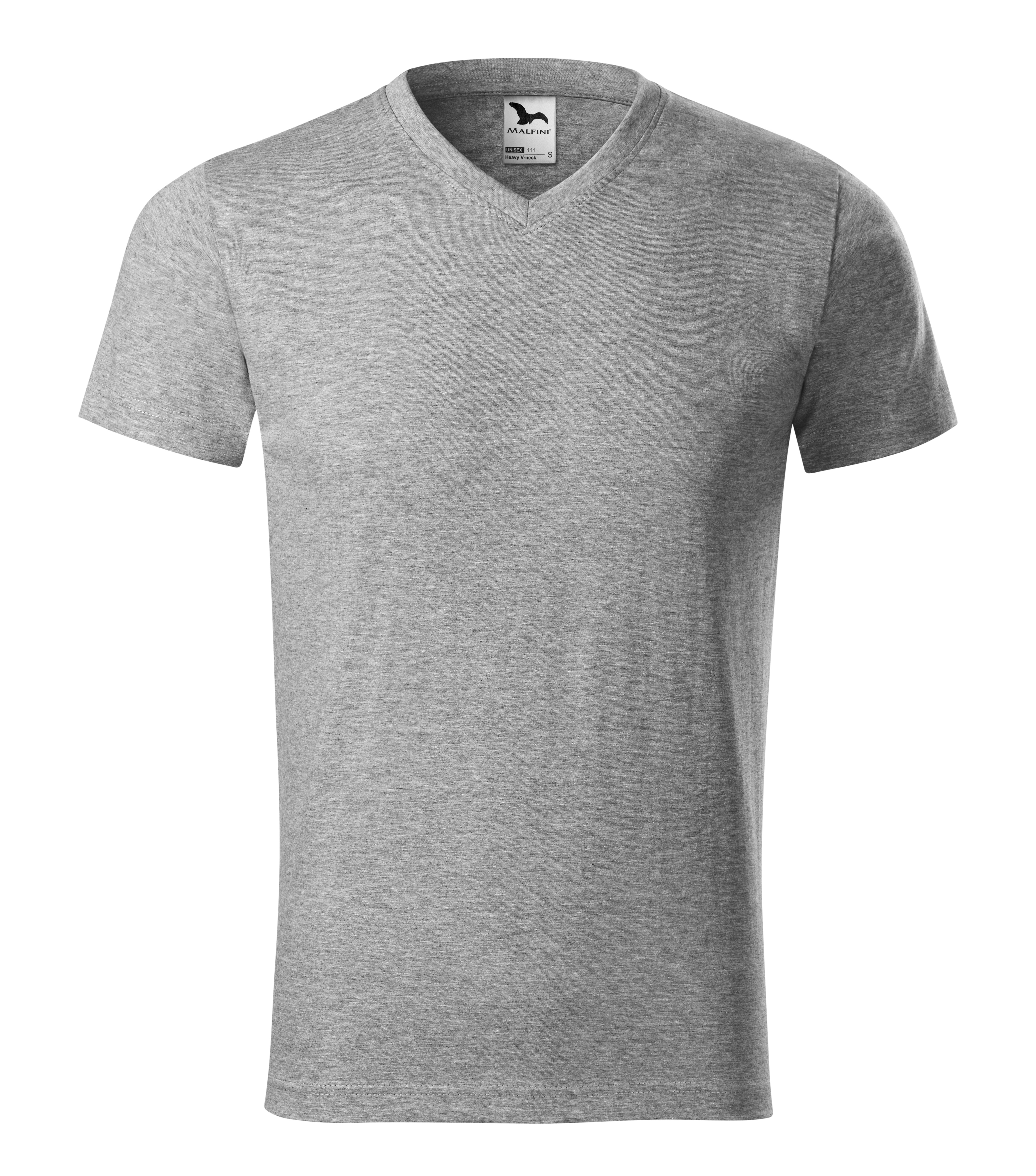 Pánské tričko Malfini Heavy V-neck tmavě šedý melír | inetprint.cz